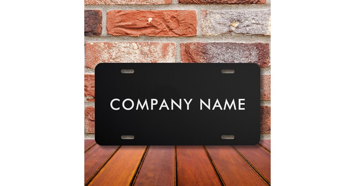 Custom Company Name Or Personal Name License Plate | Zazzle