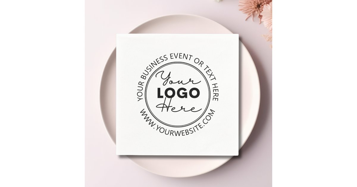 Custom Company or Business Event Logo White Napkins | Zazzle