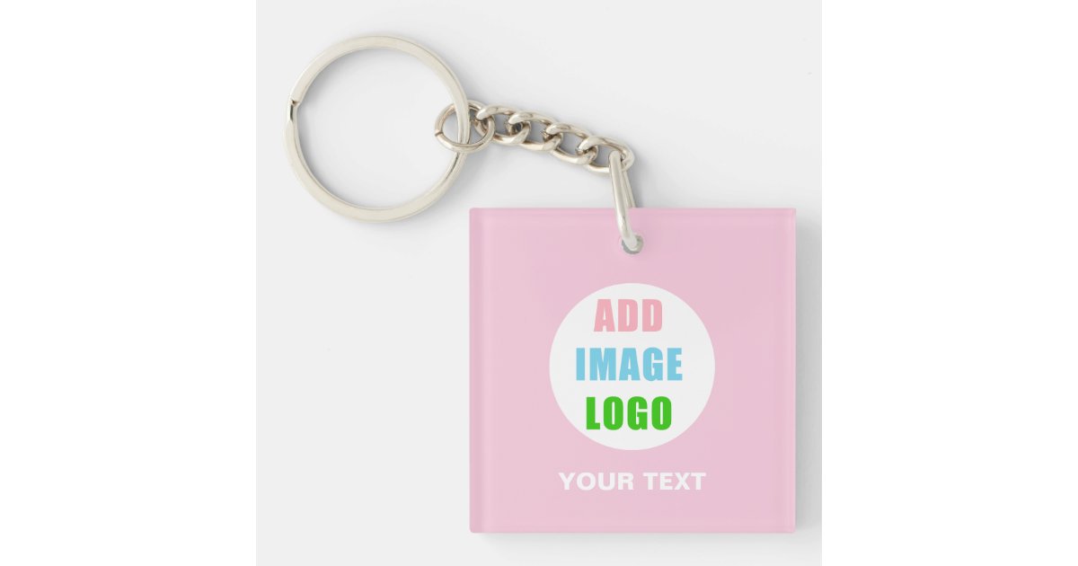 Custom Company Professional Business Logo Pink Keychain | Zazzle