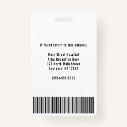 Custom Company Visitor Pass Barcode Logo ID Badge | Zazzle