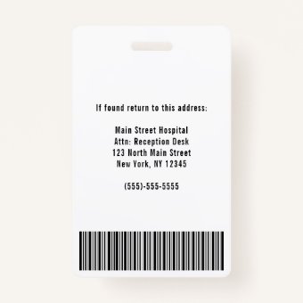 Custom Company Visitor Pass Barcode Logo ID Badge | Zazzle