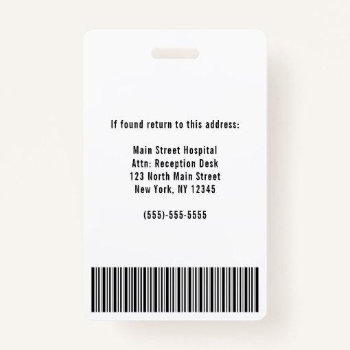 Custom Company Visitor Pass Barcode Logo ID Badge | Zazzle