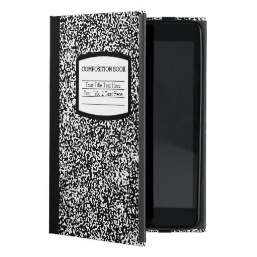 Custom Composition Book Black/White School/Teacher iPad Mini Case | Zazzle