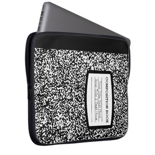 Custom Composition Book Black/White School/Teacher Laptop Sleeve | Zazzle