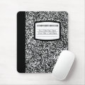 Custom Composition Book Black/White School/Teacher Mouse Pad | Zazzle