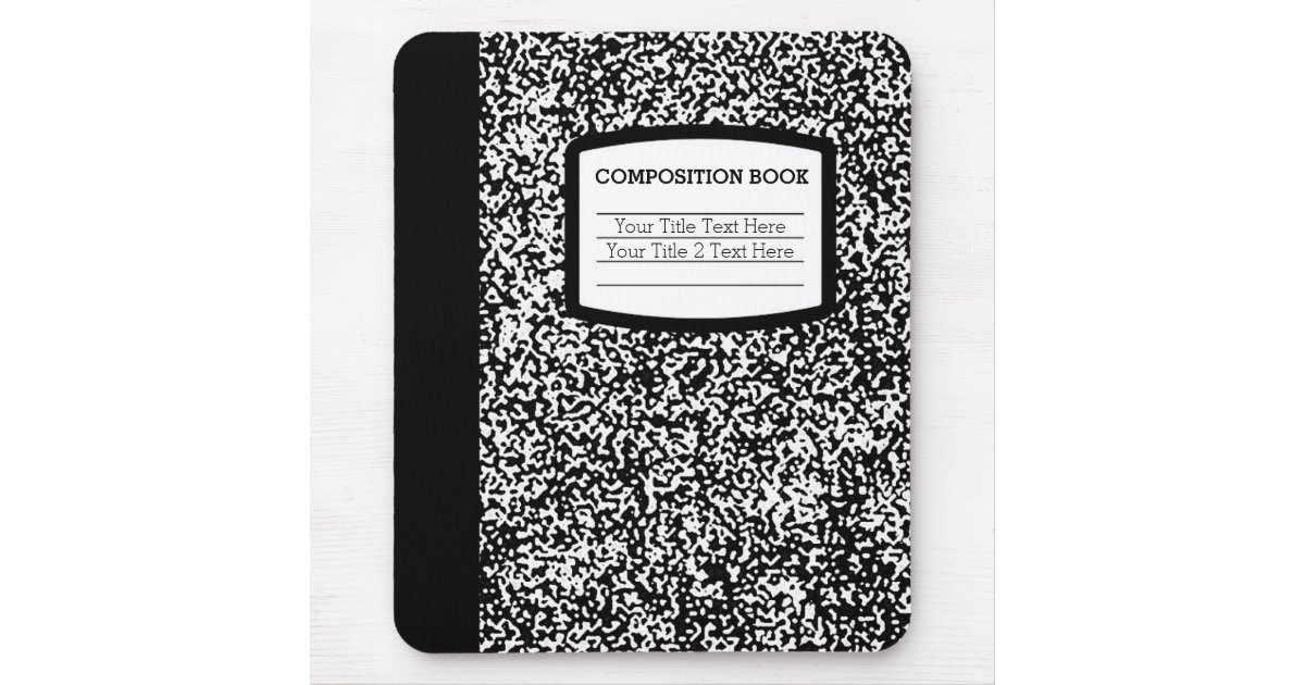 Custom Composition Book Black/White School/Teacher Mouse Pad | Zazzle