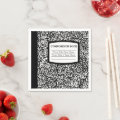 Custom Composition Book Black/White School/Teacher Paper Napkins | Zazzle