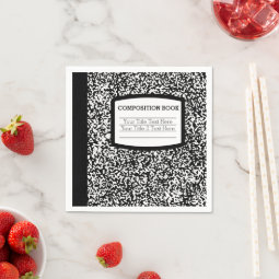 Custom Composition Book Black/White School/Teacher Paper Napkins | Zazzle
