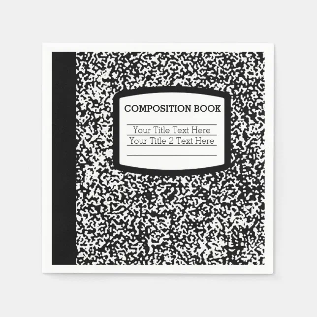 Custom Composition Book Black/White School/Teacher Paper Napkins | Zazzle