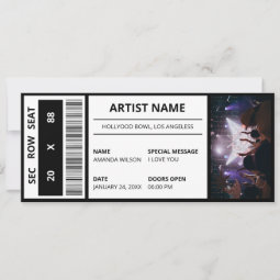 Custom Concert Ticket Gift Idea DIY Event Ticket Invitation | Zazzle