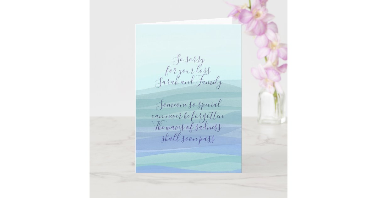 Custom Condolence Message Modern Sympathy Card | Zazzle
