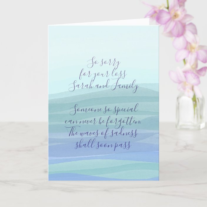 Custom Condolence Message Modern Sympathy Card | Zazzle.com