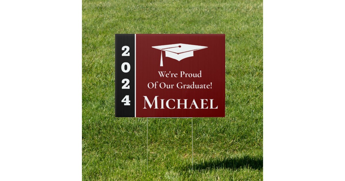 Custom Congrats Grad School Graduation Sign | Zazzle