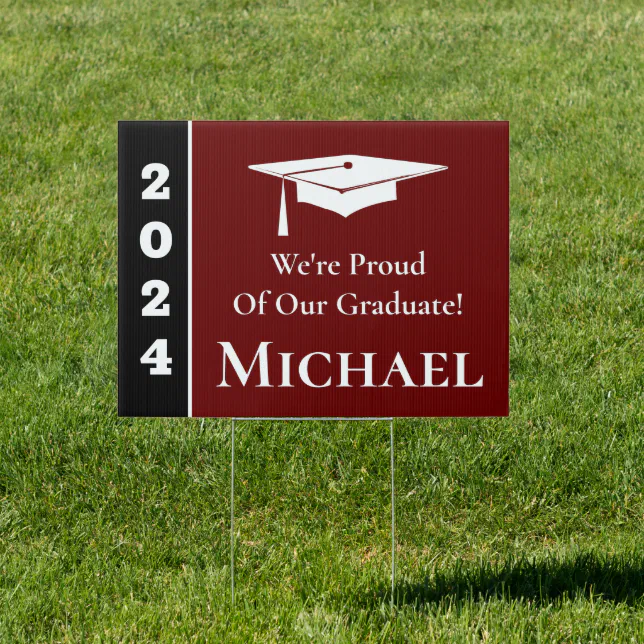 Custom Congrats Grad School Graduation Sign | Zazzle
