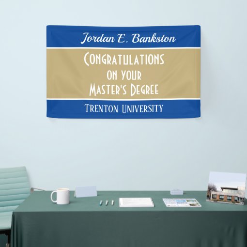 Custom Congrats! Master's degree banner | Zazzle