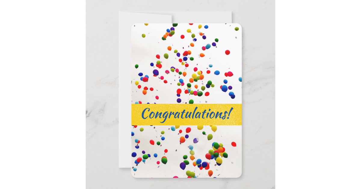 Custom Congratulations Card With Balloons | Zazzle