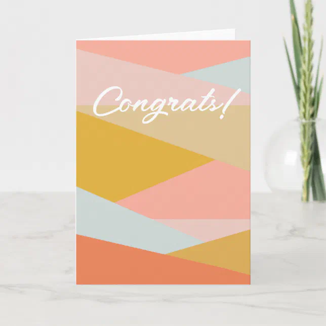 Custom Congratulations Congrats Earthy Pastels Card | Zazzle