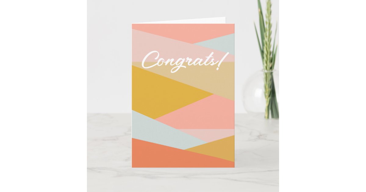 Custom Congratulations Congrats Earthy Pastels Card | Zazzle