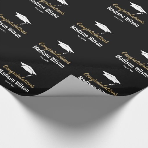 Custom Congratulations Graduation Cap Wrapping Paper | Zazzle