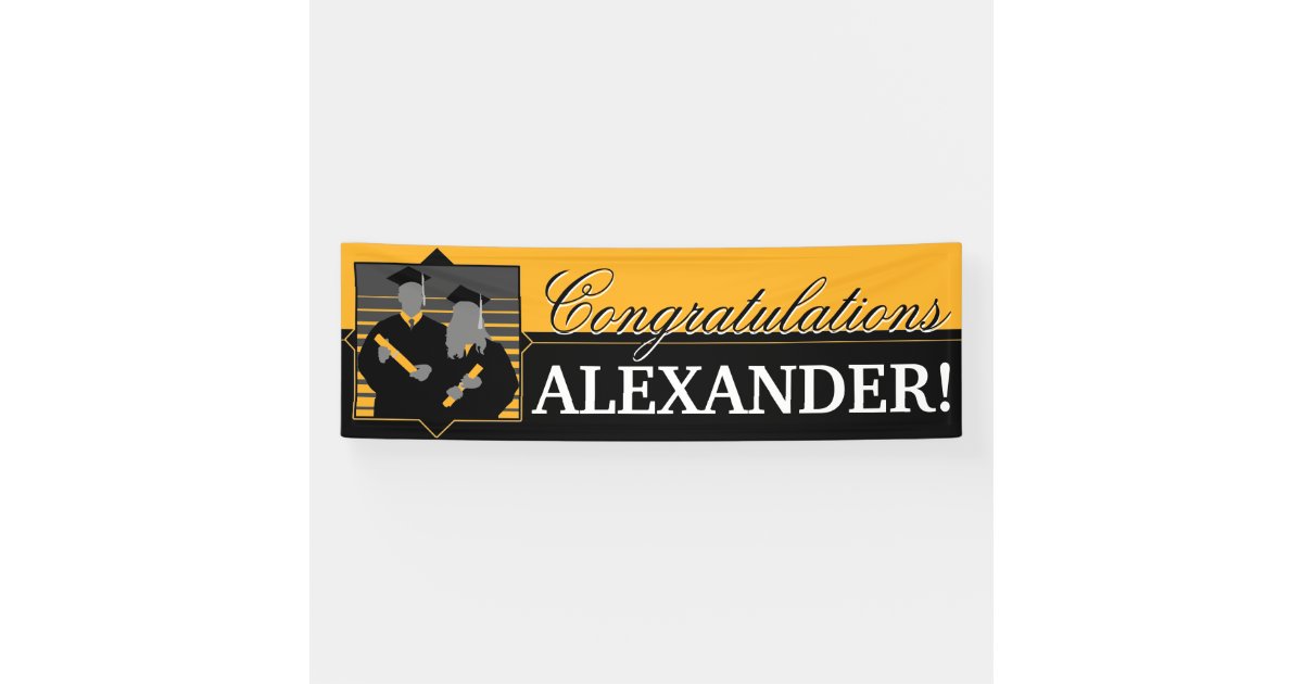Custom Congratulations graduation gold banner | Zazzle