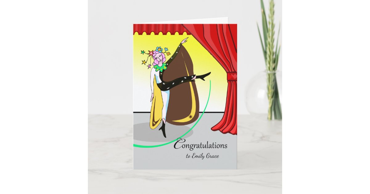 Custom Congratulations Recital Performance, Dancer Card | Zazzle
