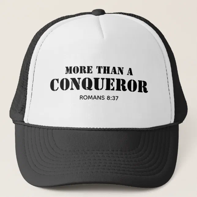 Custom CONQUEROR Christian Trucker Hat | Zazzle