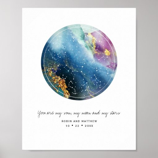 Custom Constellations Star Map Gift / Event Décor Poster | Zazzle