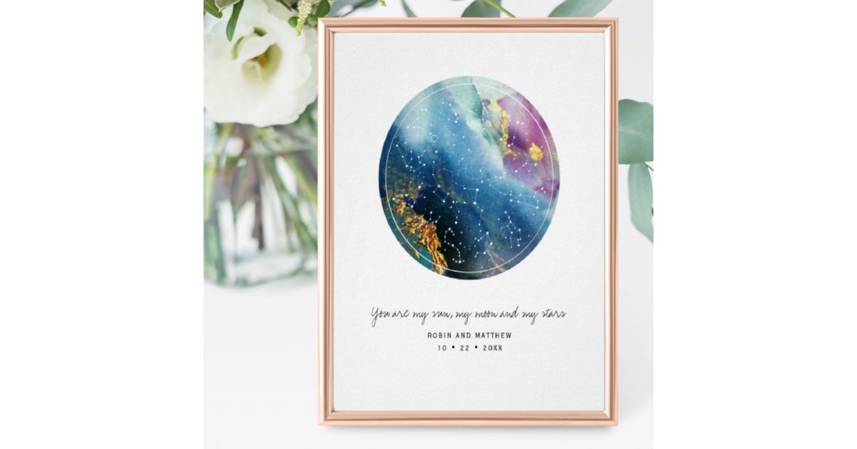 Custom Constellations Star Map Gift / Event Décor Poster | Zazzle