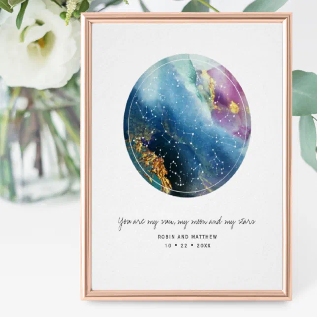 Custom Constellations Star Map Gift / Event Décor Poster | Zazzle