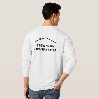Custom construction work clothes with company logo T-Shirt | Zazzle
