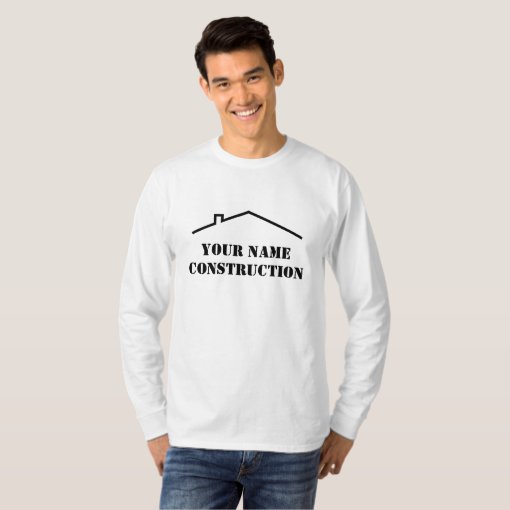 Custom construction work clothes with company logo T-Shirt | Zazzle