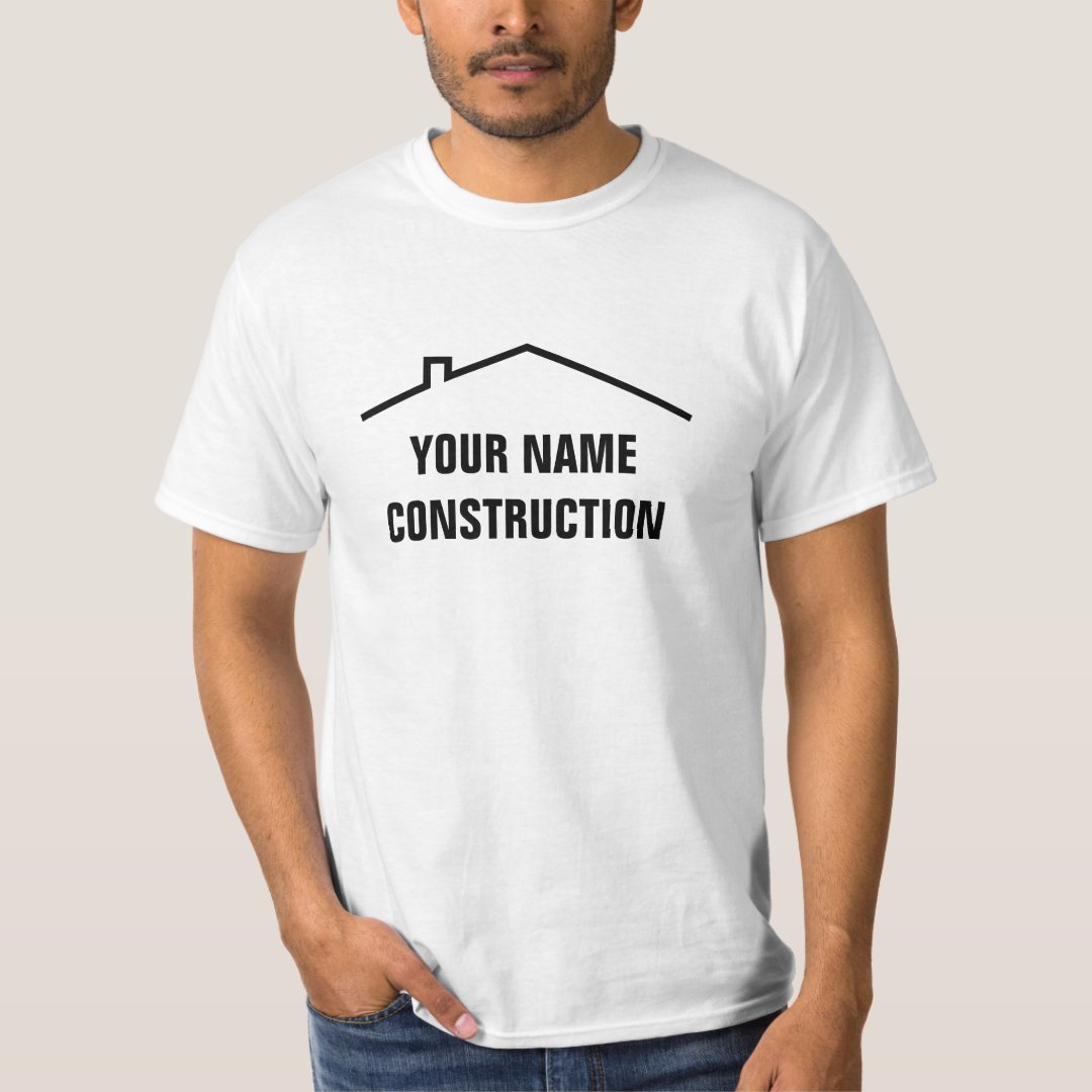 Custom construction work t shirts for building co. | Zazzle