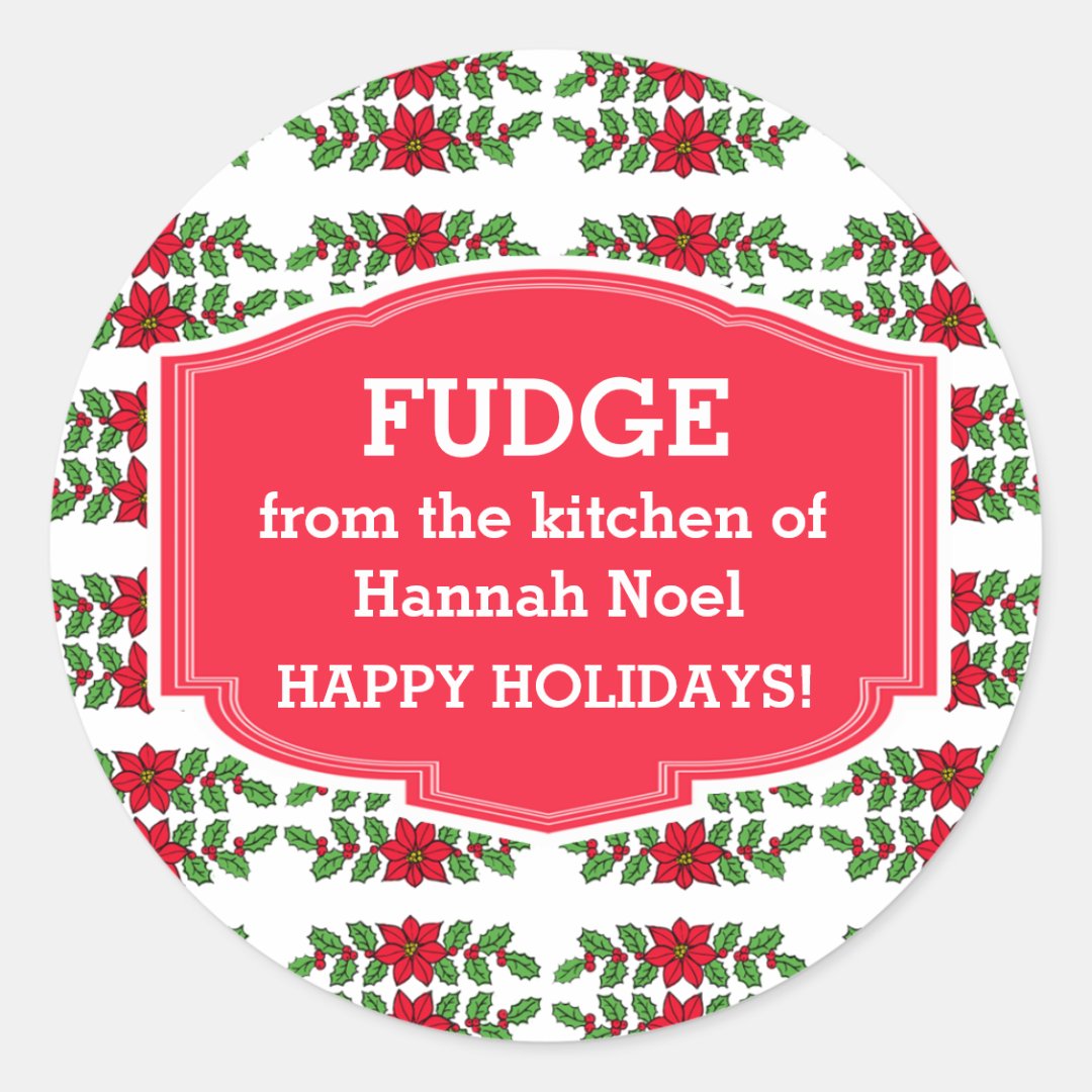 Custom Cookie Swap or Fudge Holiday Stickers | Zazzle