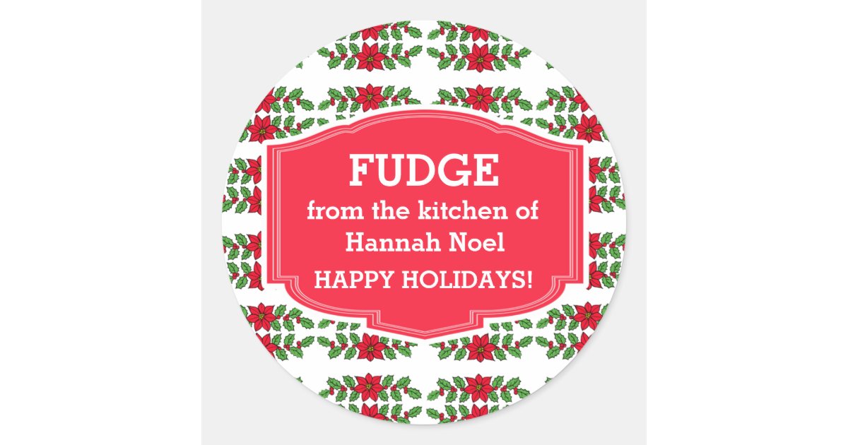 Custom Cookie Swap or Fudge Holiday Stickers | Zazzle