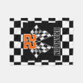 Custom Cool Black And White Checkered Flag Pattern Fleece Blanket | Zazzle