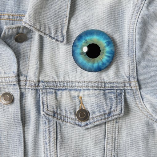 Custom Cool Blue Eye Iris Eyeball Fun Round Button | Zazzle