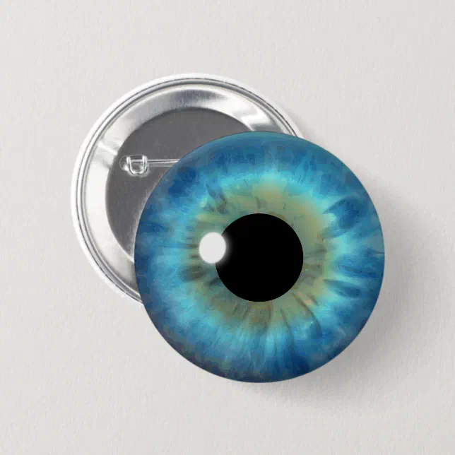Custom Cool Blue Eye Iris Eyeball Fun Round Button | Zazzle