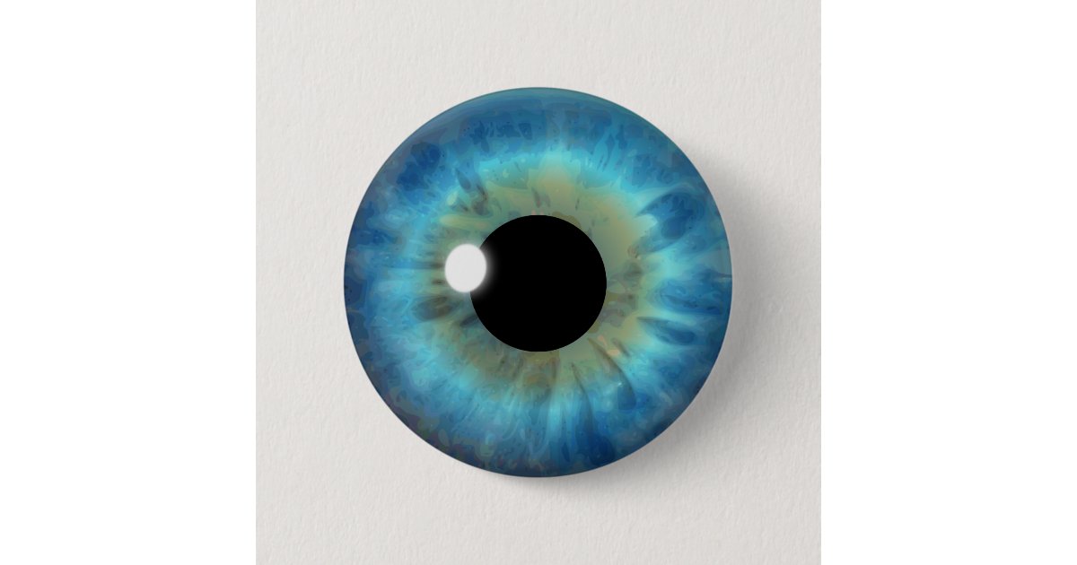 Custom Cool Blue Eye Iris Eyeball Fun Round Button | Zazzle