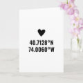 Custom Coordinates Longitude Latitude Valentines Card | Zazzle