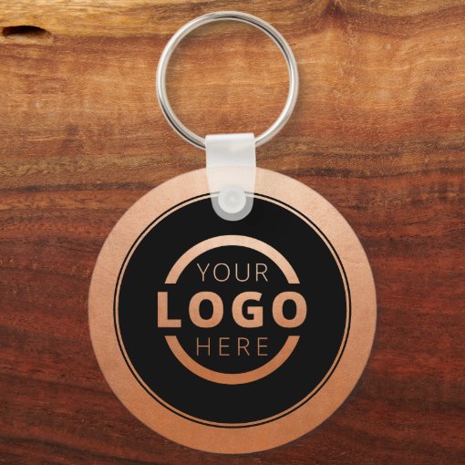 Custom Copper Promotional Business Logo Branded Keychain | Zazzle