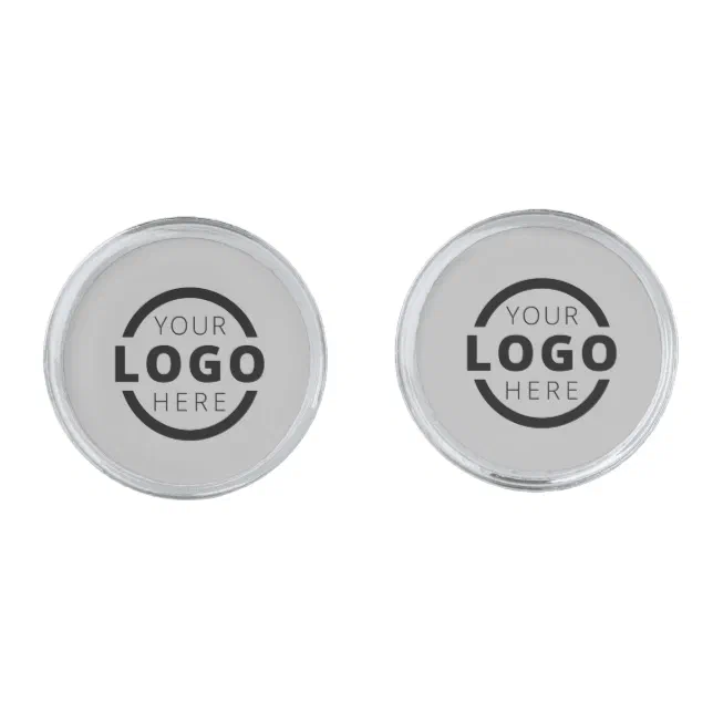 Custom Corporate Business Logo Employee Grey Cufflinks | Zazzle