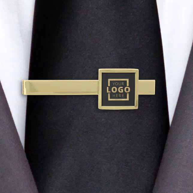 Custom Corporate Business Logo Employee Staff Gold Finish Tie Bar | Zazzle