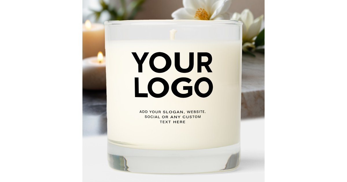 Custom Corporate Business Logo Text Simple Scented Candle | Zazzle