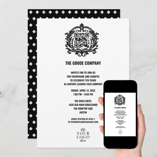Custom Corporate Company Event | QR Code Invitation | Zazzle