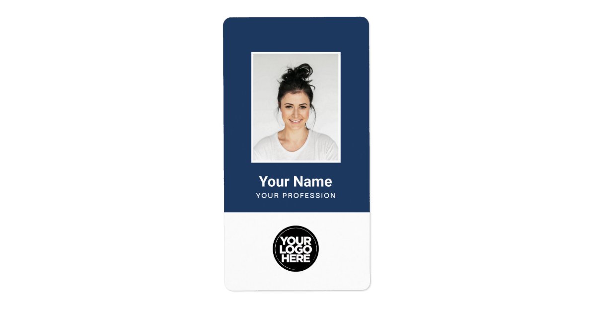 Custom Corporate Employee Photo, Logo, Id Name Label | Zazzle