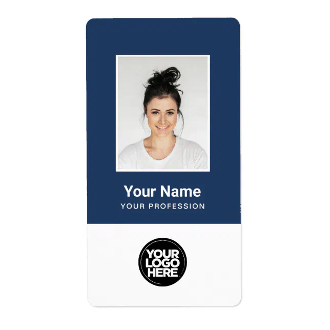 Custom Corporate Employee Photo, Logo, Id Name Label | Zazzle