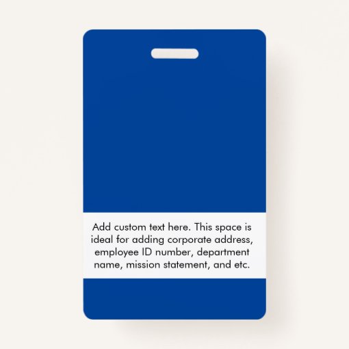 Custom Corporate Logo & Photo Employee Dark Blue Badge | Zazzle