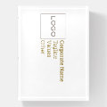 Custom Corporate Logo Tagline Gold Glass Paperweight | Zazzle