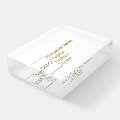 Custom Corporate Logo Tagline Gold Glass Paperweight | Zazzle
