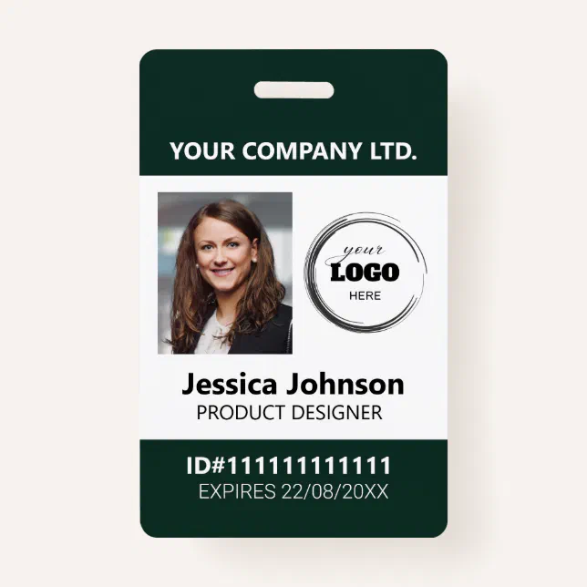 Custom Corporate Professional Employee Photo ID Badge | Zazzle